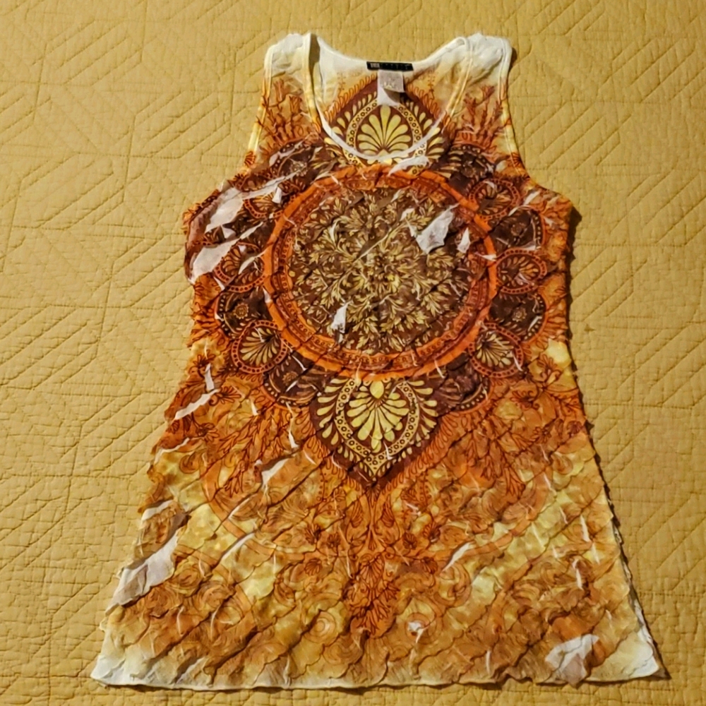 Carole Little Hippy Fringe Layered Sunset Tank Top - Gem